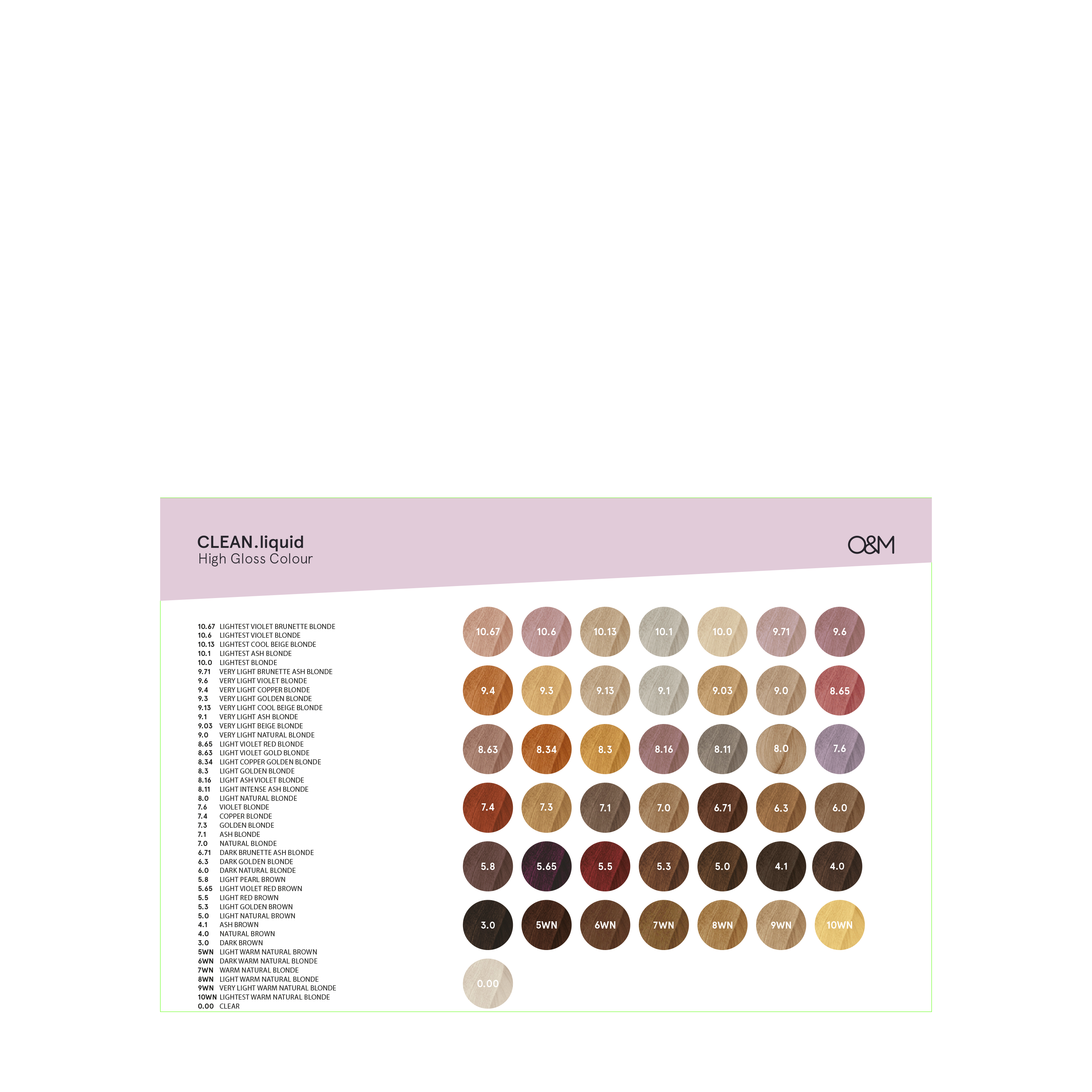 CLEAN.liquid Swatch Chart with A3 Wall Chart